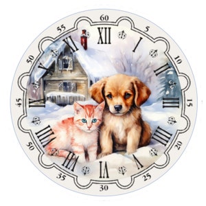 16 JPG Christmas Clock Face Clipart, Digital Download, Christmas ...