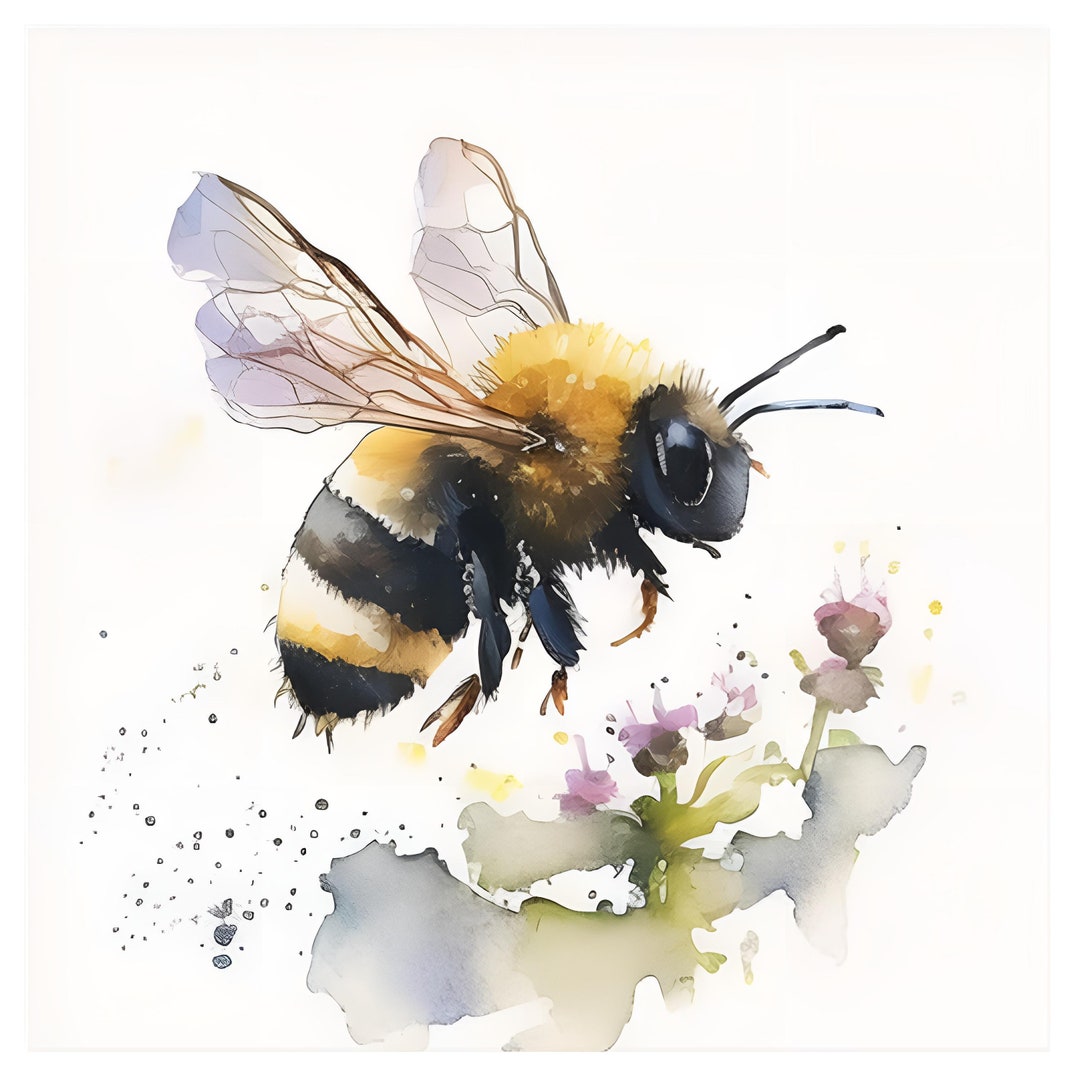 8 Watercolor Cute Bee Digital Images Bee Clipart Digital - Etsy