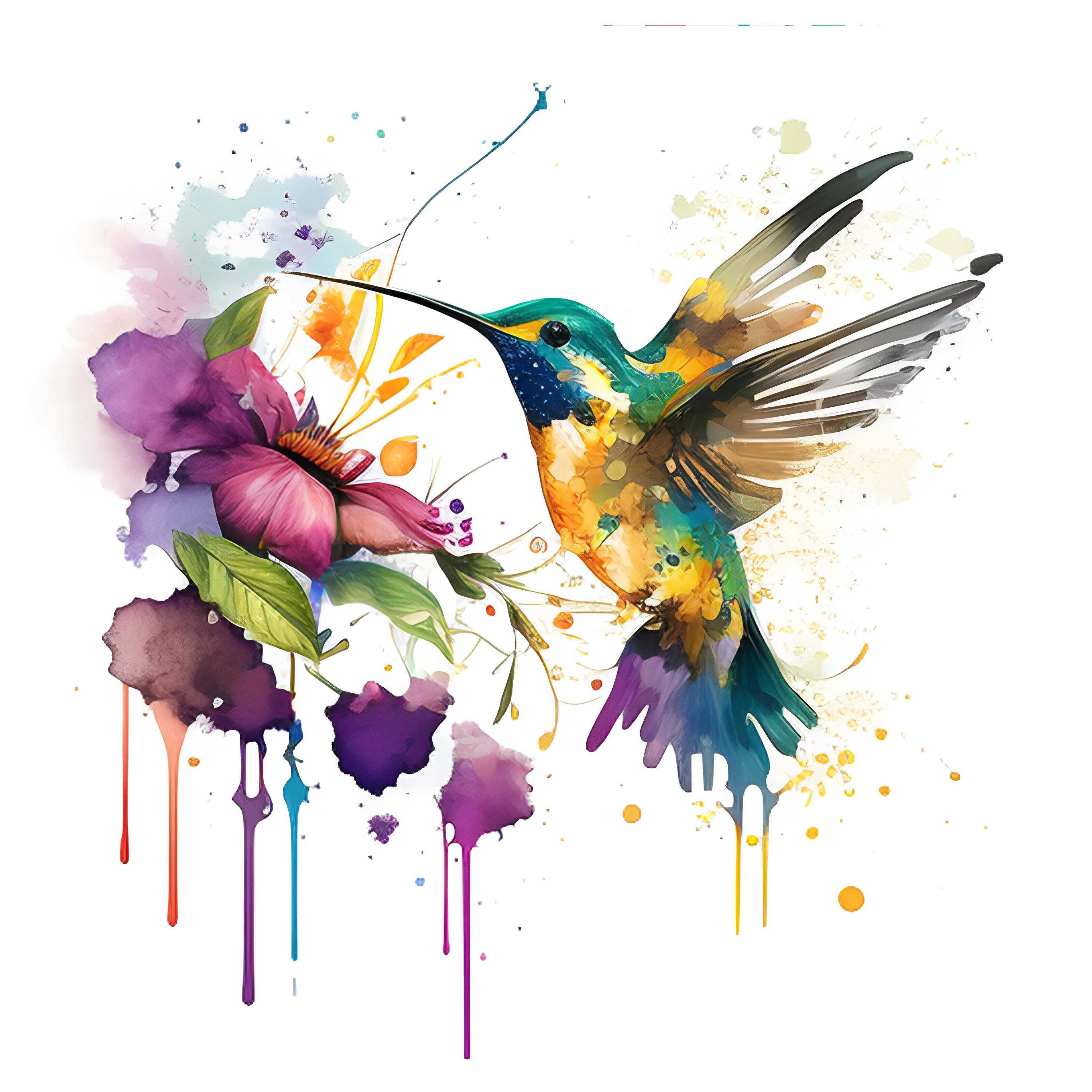 8 Colorful Colibri Digital Images Watercolor Colibri - Etsy