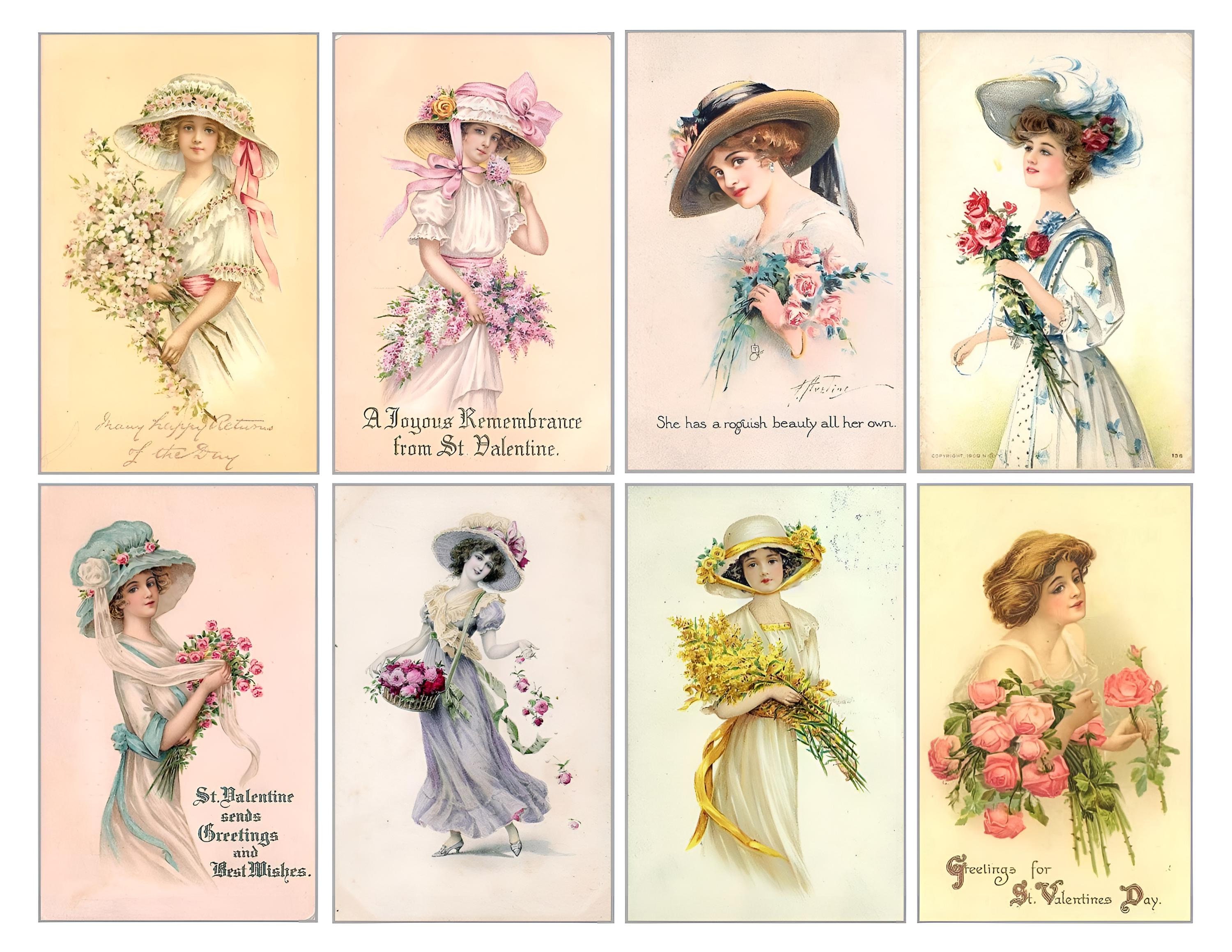 Victorian Ladies Printable Images Instant Download Vintage - Etsy