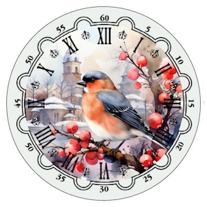 16 JPG Christmas Clock Face Clipart, Digital Download, Christmas ...