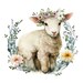 10 Cute Springs Lamb Digital Images Watercolor Lamb and - Etsy