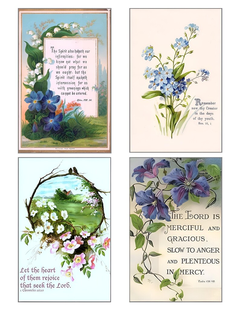 Bible Verse Printable Cards Vintage Cards Retro Greeting - Etsy