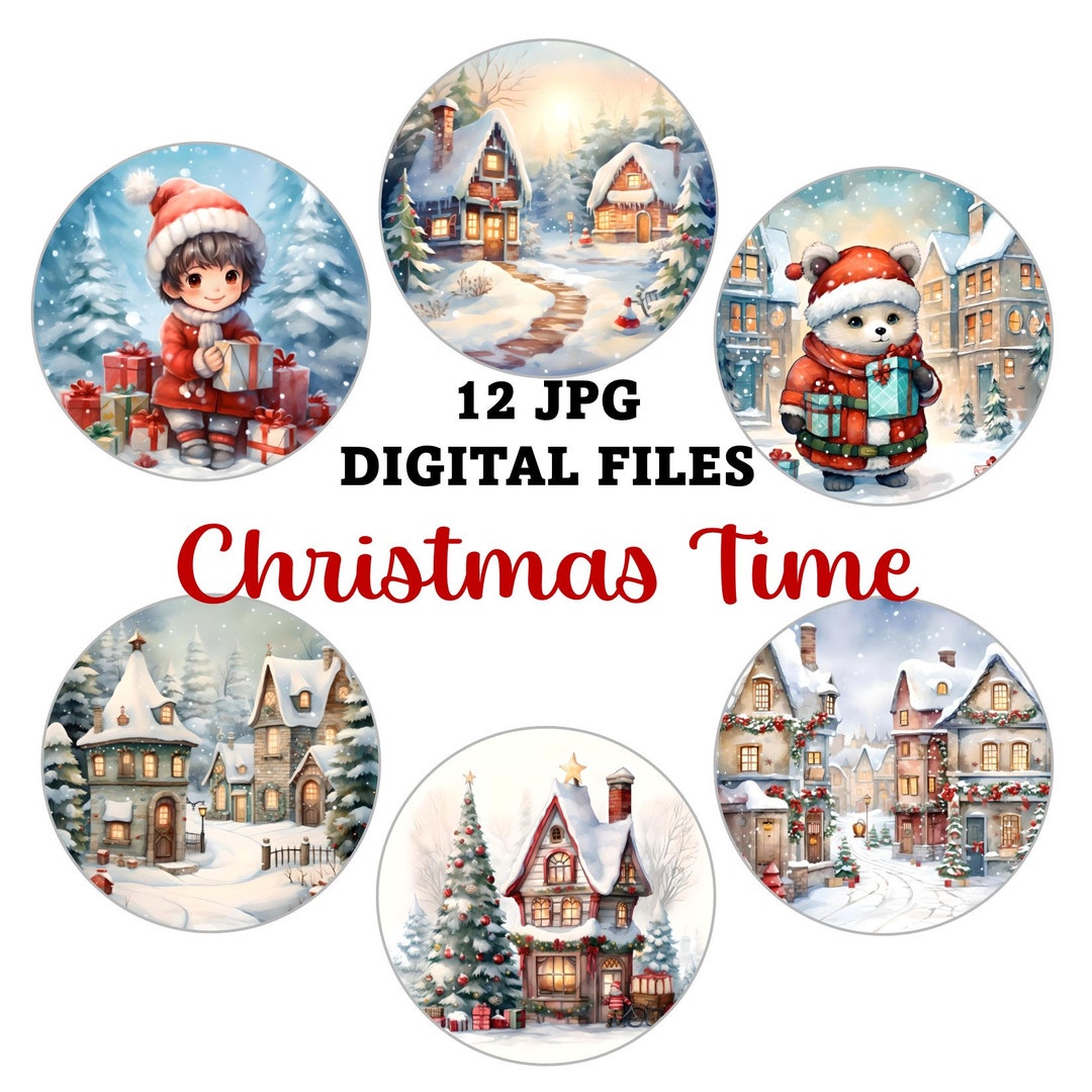 12 JPG Christmas Time Images, Digital Download, Christmas Pictures for ...