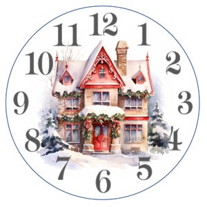 16 JPG Christmas Clock Face Clipart, Digital Download, Christmas ...