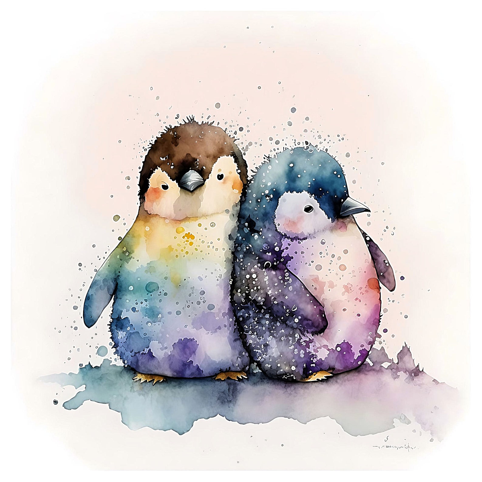 12 Cute Penguin Digital Images for Free Commercial Use, Watercolor ...