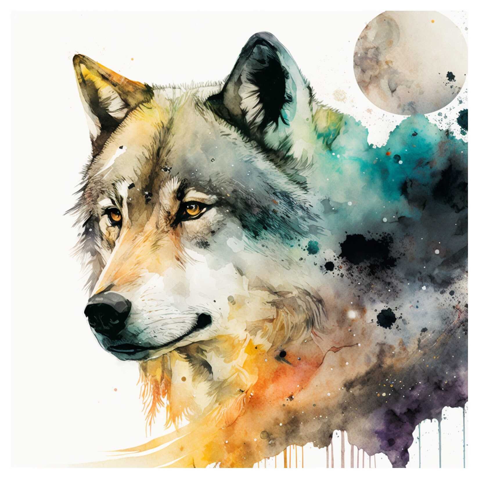 12 Watercolor Wolf Digital Images Free Commercial Use Wolf - Etsy
