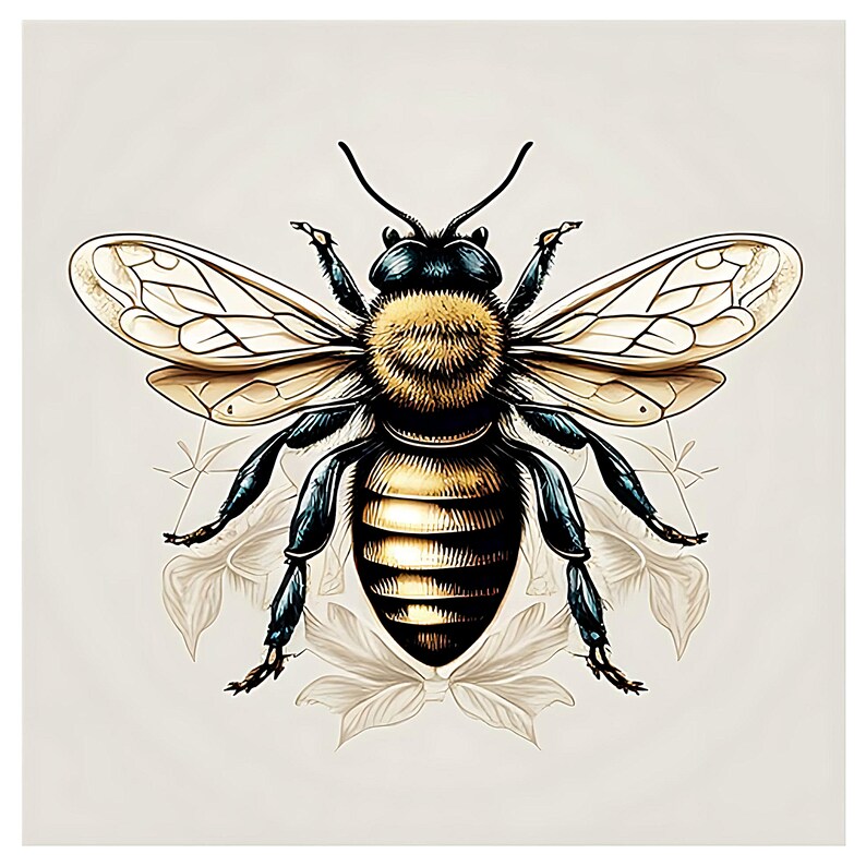 Vintage Bee Vector Digital Images, Bee Clipart, Digital Download ...
