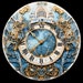 Blue Fairy Tale Clock Faces, 3,2 Inch Circles, Digital Collage Sheet ...