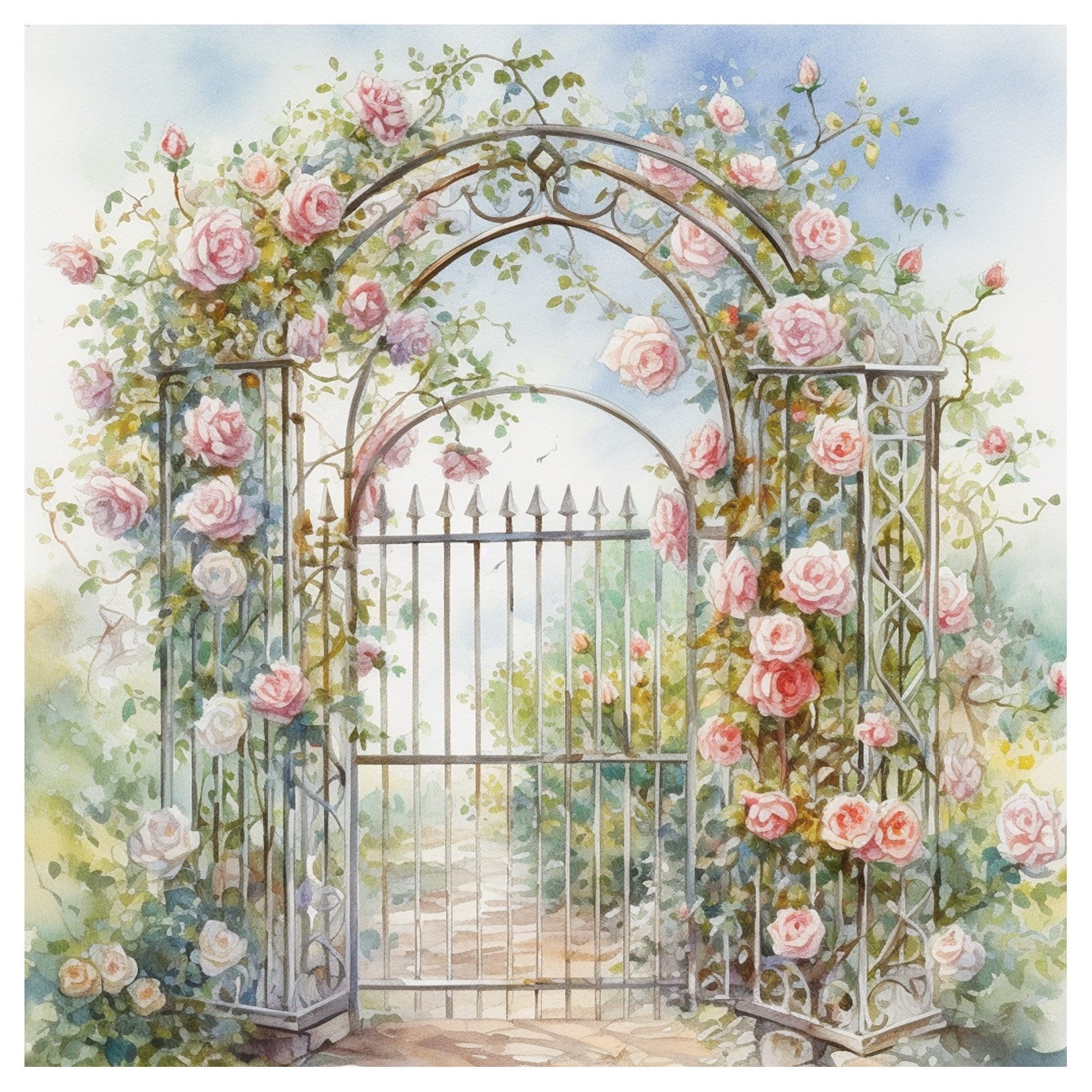 15 JPG Floral Arch With Gate Digital Download Floral Art for - Etsy