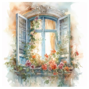 12 JPG Floral Windows Digital Download, Floral Window Art for Free ...