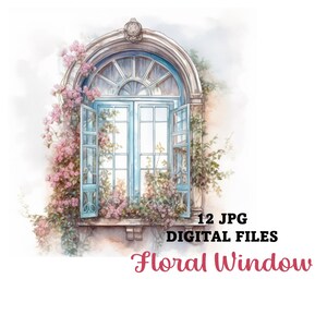 12 JPG Floral Windows Digital Download, Floral Window Art for Free ...