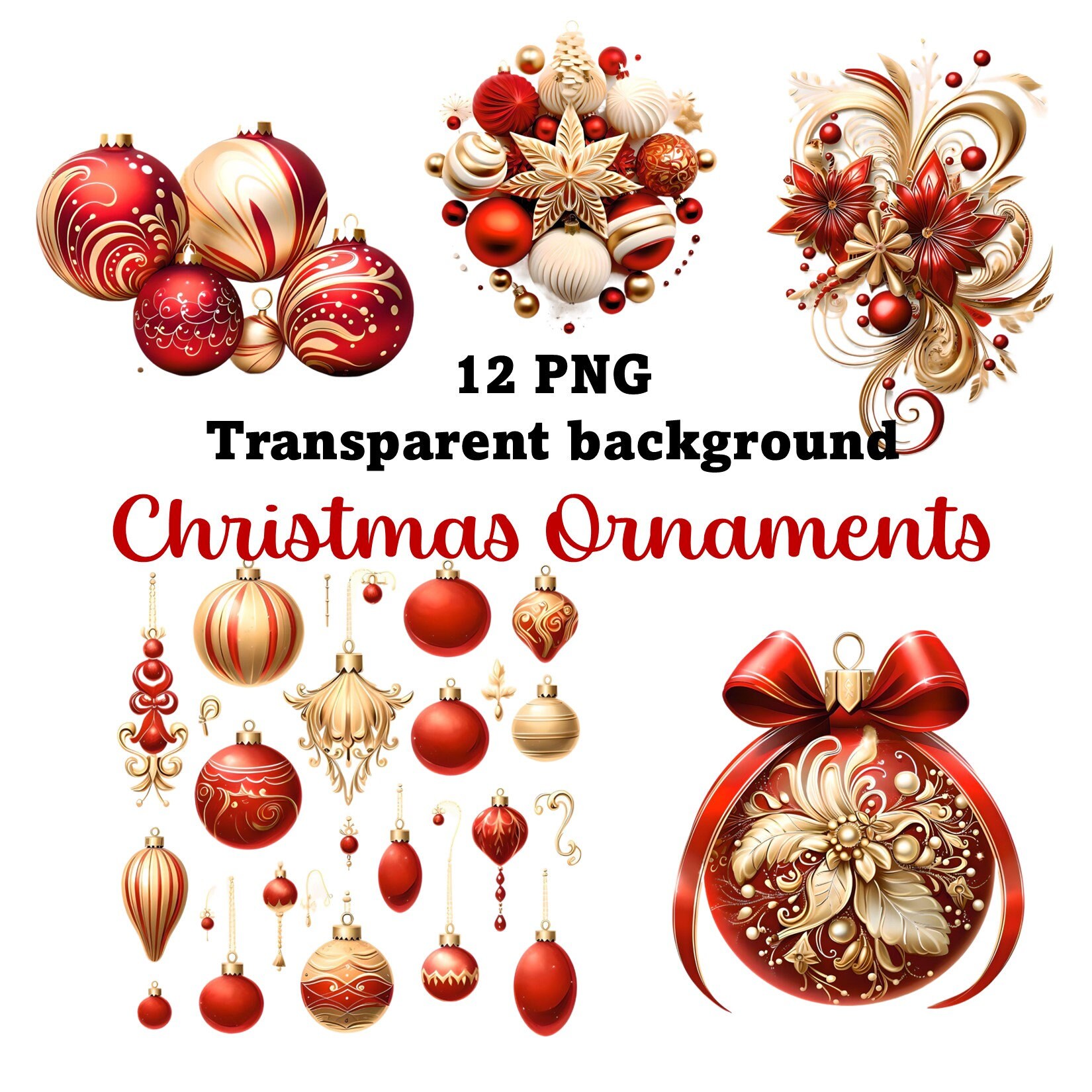 12 Christmas Clipart With TRANSPARENT BACKGROUND, High Quality PNG ...