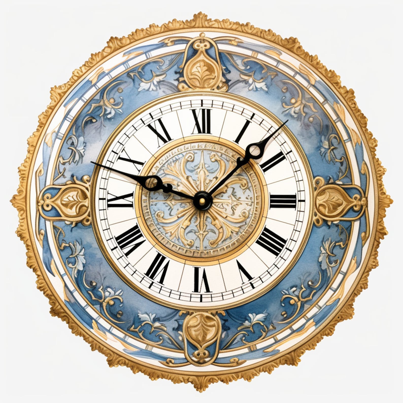 12 JPG Royal Blue Clock Faces 335 Inch Circles Digital - Etsy