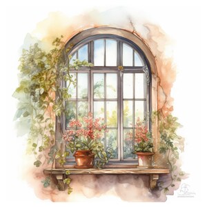 12 JPG Floral Windows Digital Download, Floral Window Art for Free ...