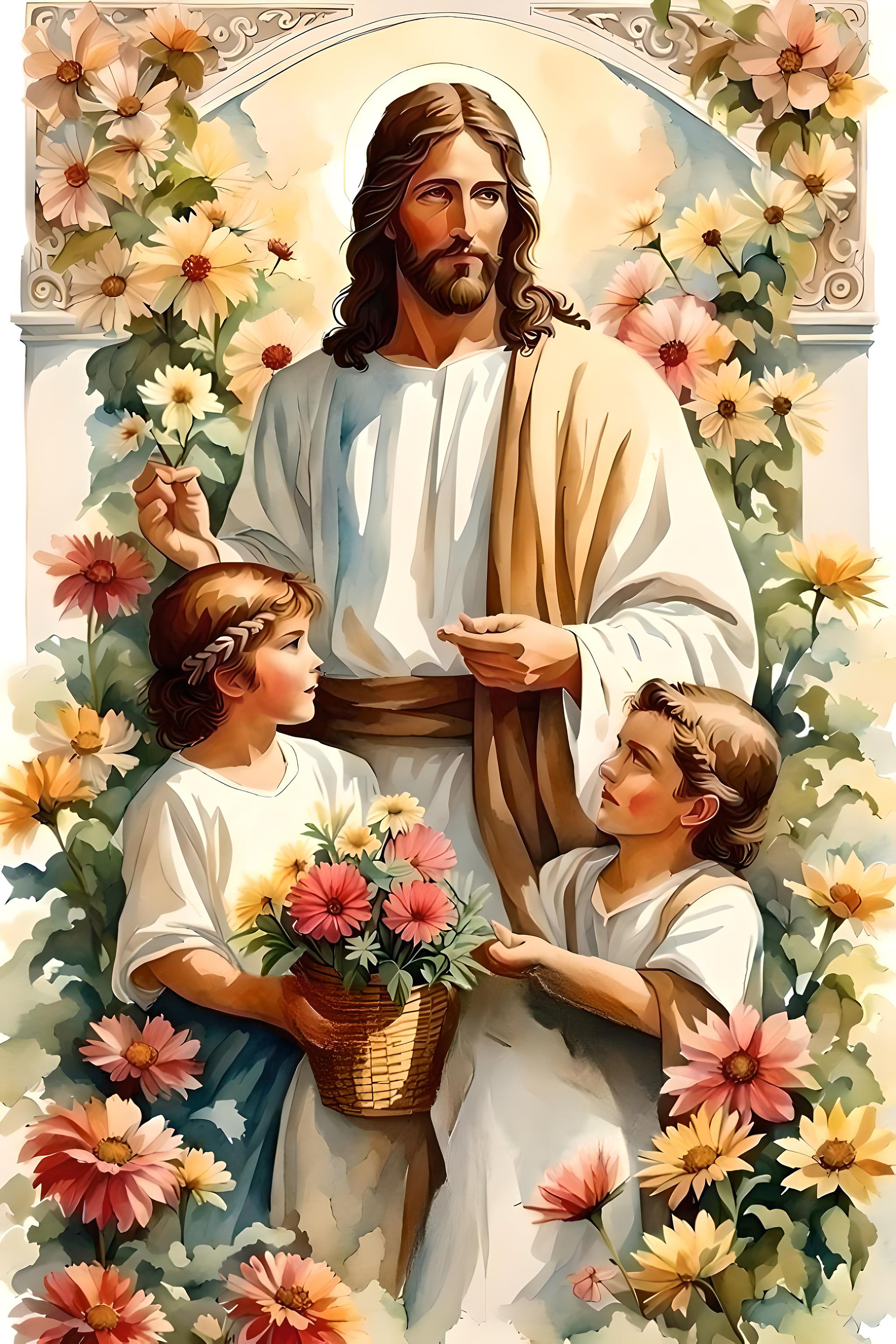 8 JPG Files Easter Jesus Card, Watercolor Vintage Jesus Cards ...