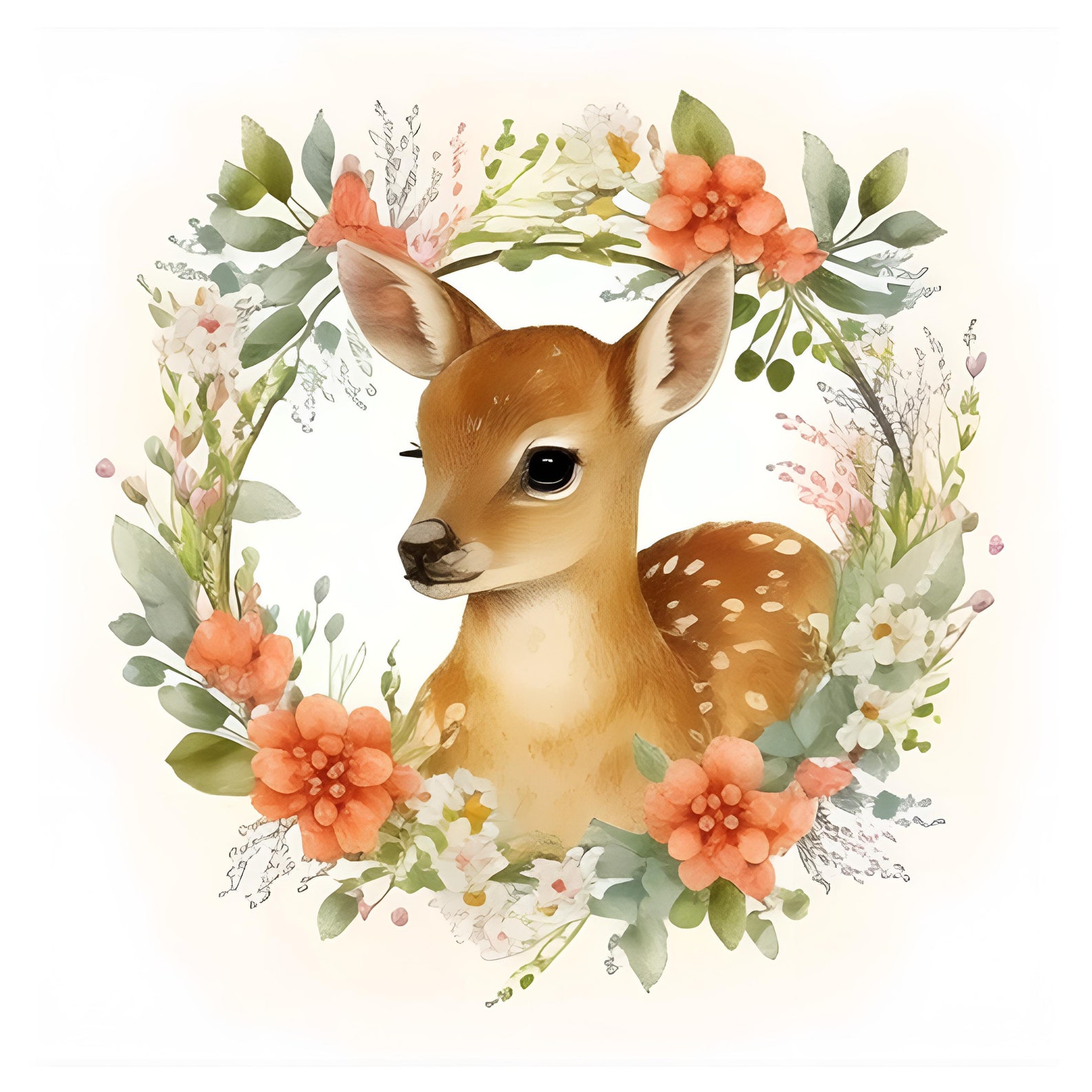 8 Watercolor Cute Fawn Digital Images Fawn Clipart Digital - Etsy