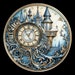 Blue Fairy Tale Clock Faces, 3,2 Inch Circles, Digital Collage Sheet ...