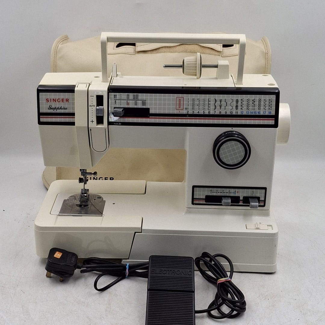 Singer Sapphire 6235 Sewing Machine Automatic Stitch Vintage With Slip ...