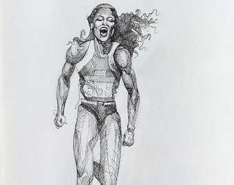Flo Jo Ink Drawing - Etsy