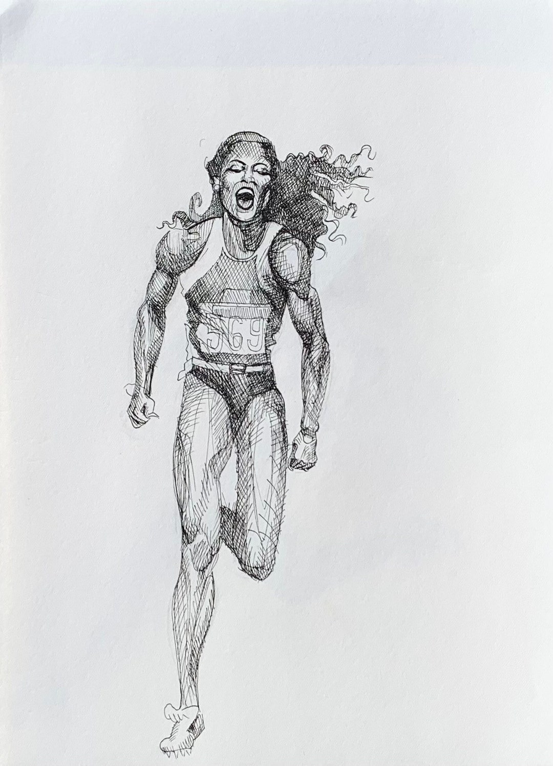 Flo Jo Ink Drawing - Etsy