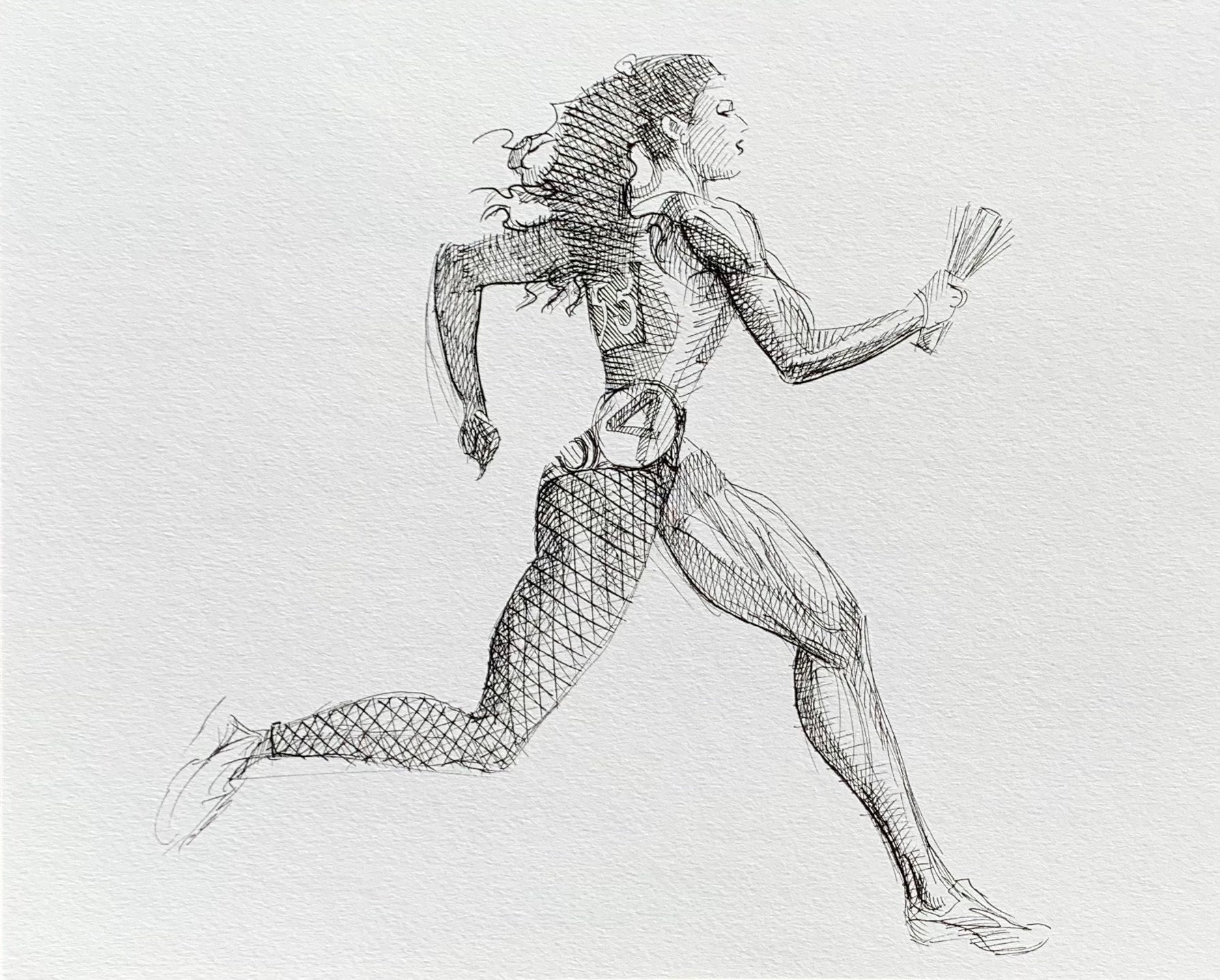 Flo Jo Ink Drawing - Etsy