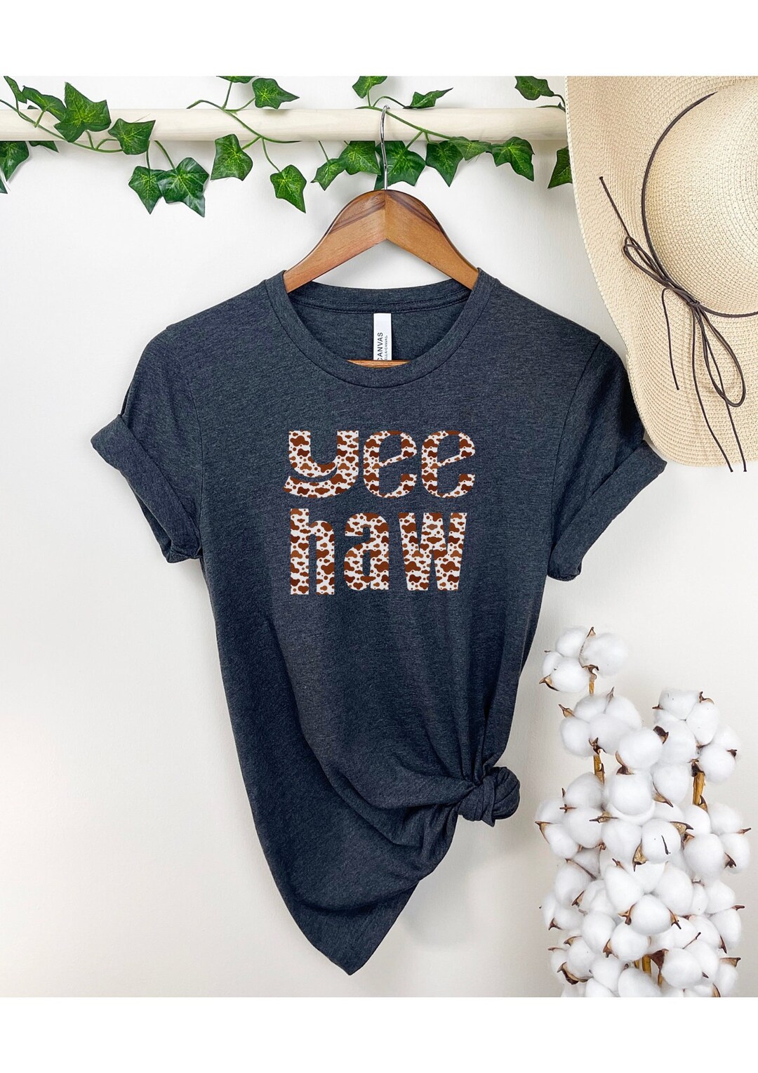 Yee Haw Cow Print Cowboy Western SVG PNG Digital - Etsy