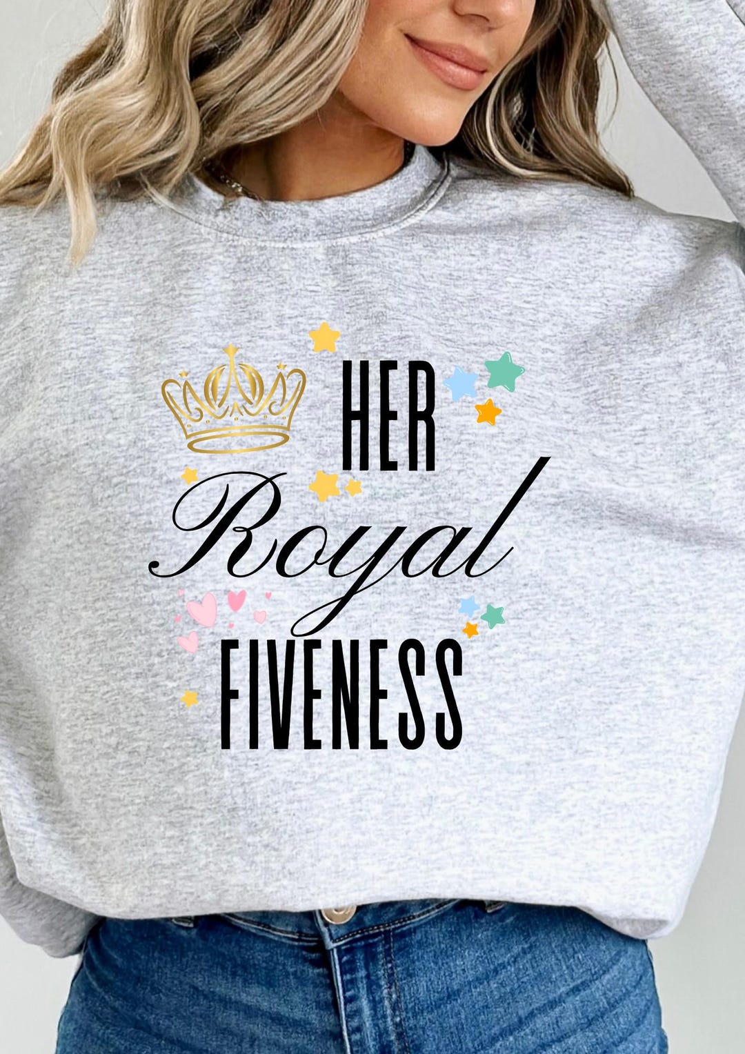 Her Royal Fiveness | Happy Birthday | Five Year Old | PNG | Digital ...