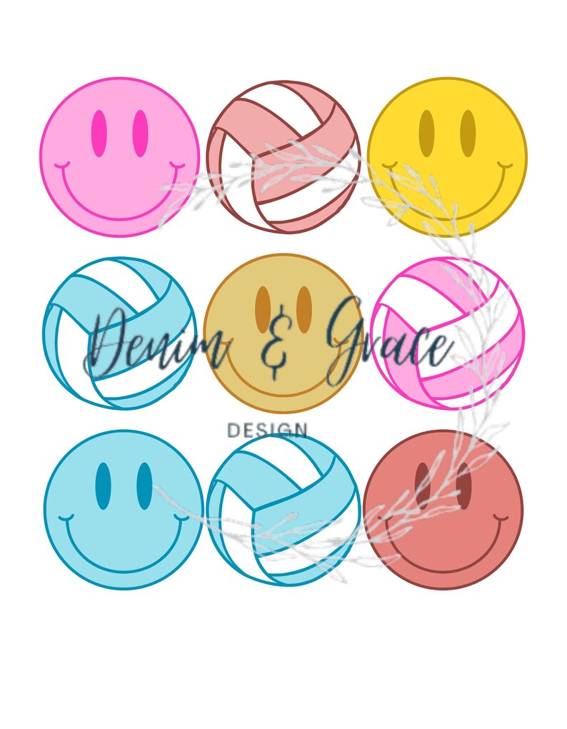 Volleyball & Smileys | School Sports | Screen Print | PNG | Digital ...