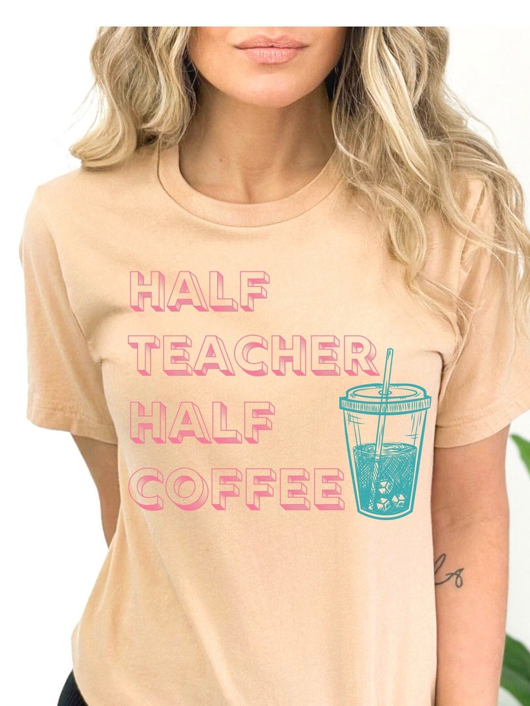 Half Teacher Half Coffee | School | Teacher Survival | SVG | PNG ...