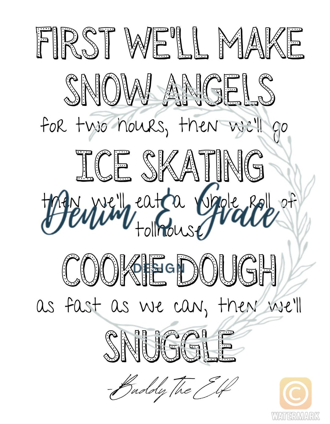 Buddy the Elf Snow Angels Ice Skating Cookie Dough - Etsy