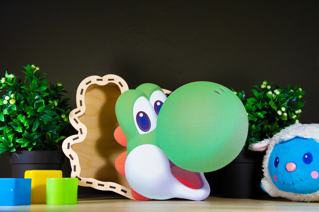 Super Mario YOSHI Box Wooden Handmade Box Printed on Wood Storage Box ...