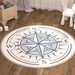 Compass Rug Kids, Nautical Themed Nursery Carpet Little Boy Room, Floor ...