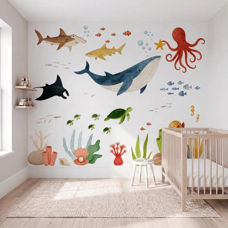 Ocean Creatures Decal - Etsy
