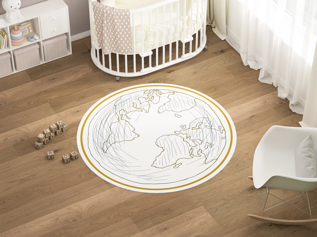 Rug Earth Map Planet Scratch Styled Globe Galaxy Baby Toddler Teen Girl ...