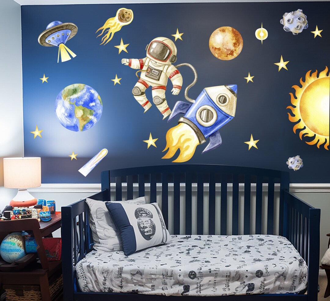 Decals Planets Space Galaxy Astronaut Spacecraft Spaceship Cosmic Solar ...