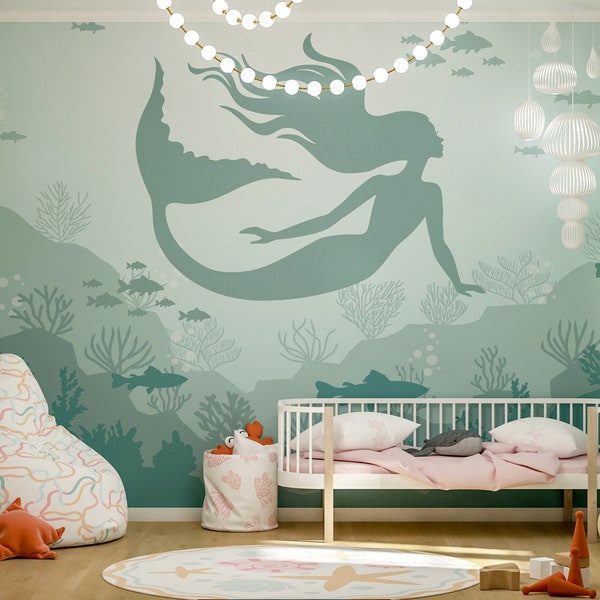 Mermaid Wallpaper - Etsy