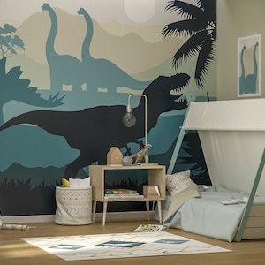 Large T Rex Wallpaper Boy Bedroom, Dinosaur Wallpaper Peel and Stick ...