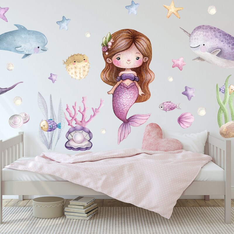 Large Mermaid Wall Stickers - Etsy