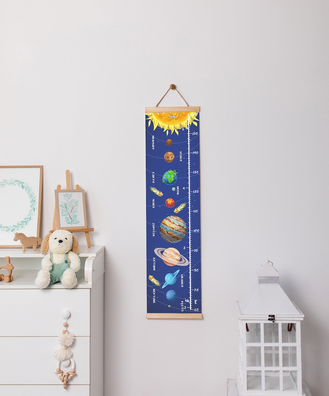 Height Chart for Kids - Planet Height Chart With Hanging Frame - Outer ...