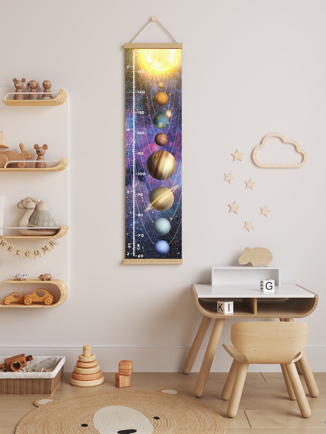 Height Growth Chart Solar System Scale Planets Astronomy Galaxy Kids ...