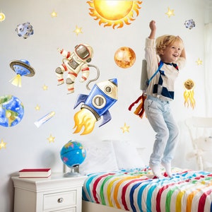 Decals Planets Space Galaxy Astronaut Spacecraft Spaceship Cosmic Solar ...