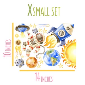 Decals Planets Space Galaxy Astronaut Spacecraft Spaceship Cosmic Solar ...