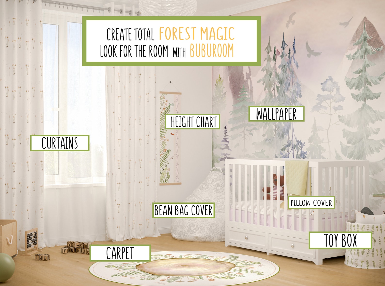 Rug Fern Bracken and Mushrooms Forest Woodland Nature Plants - Etsy