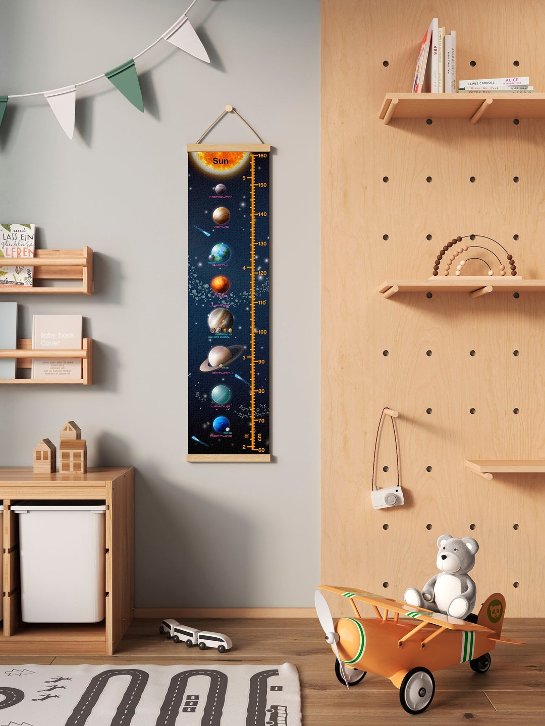 Solar System Height Chart for Kids Planet Growth Chart Canvas With ...