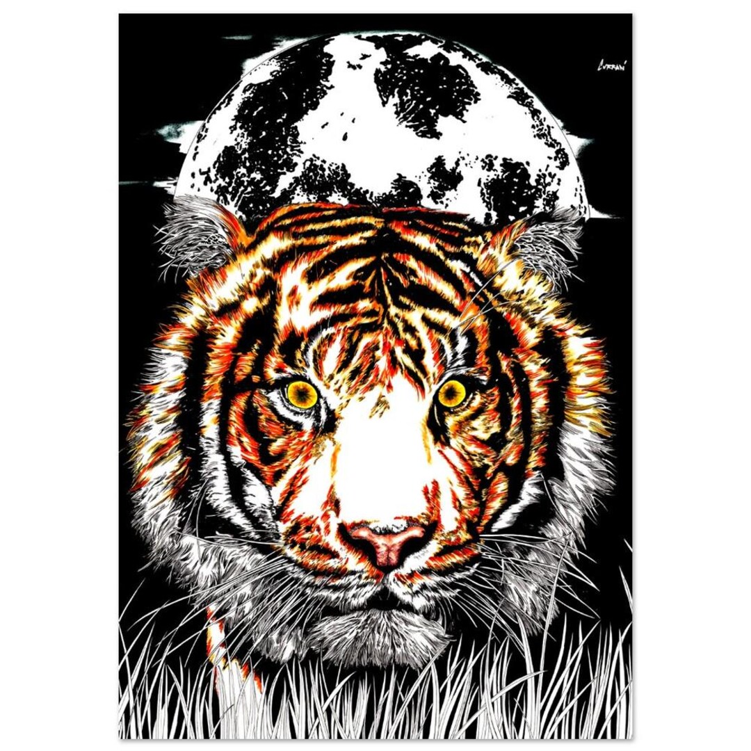 Tiger Poster Print, Tiger Wall Art Print, Tiger Wall Art, Cat Print ...