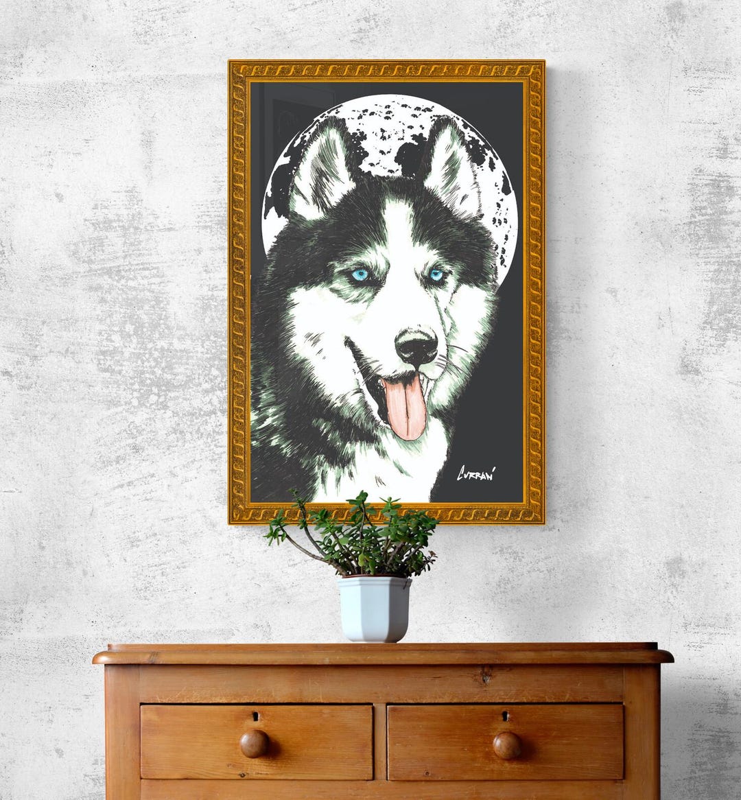 Siberian Husky Wall Art Print, Husky Wall Art, Husky Art Print ...