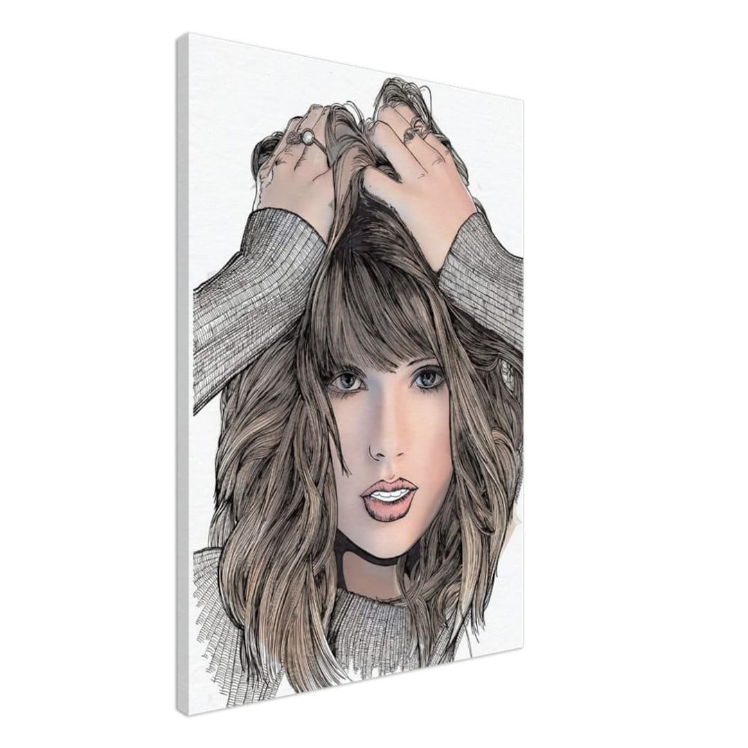 Hand Painted Taylor Swift Canvas Wall Art Print, Taylor Swift Painting ...
