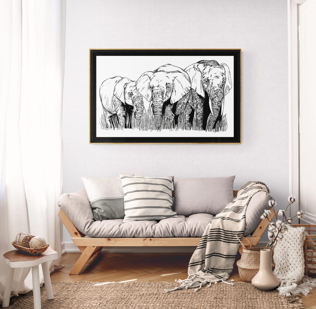 Elephant Digital Download, Elephant Art Print, Downloadable Art ...