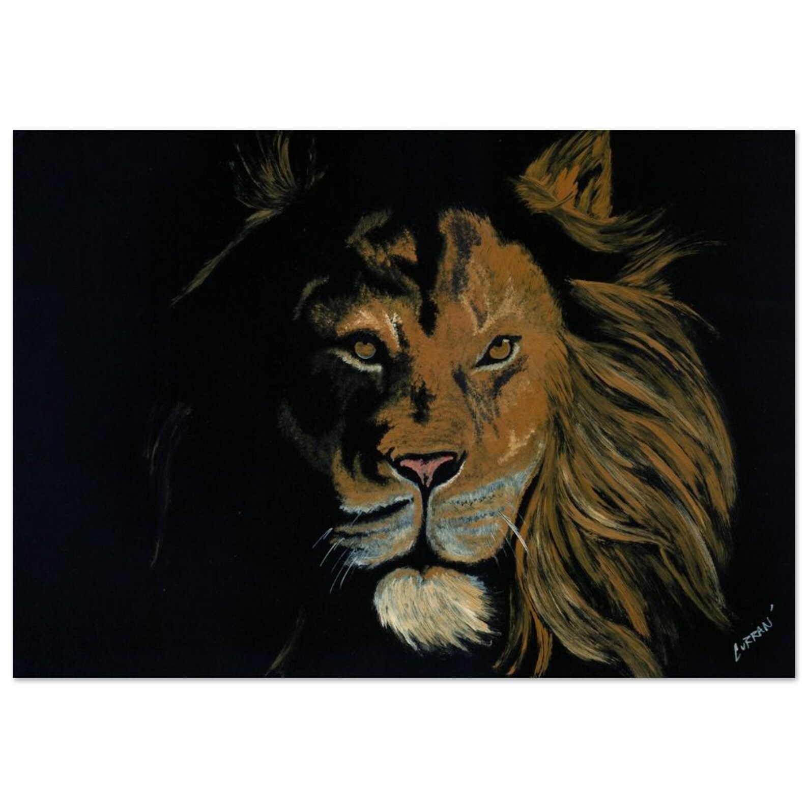 Lion Wall Art Print, Lion Poster, Lion Painting Print, Cat Art, Cat ...